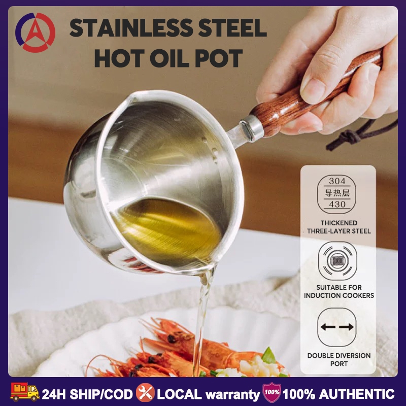 304 stainless steel kitchen mini pot hot milk pouring oil pot not hot ...