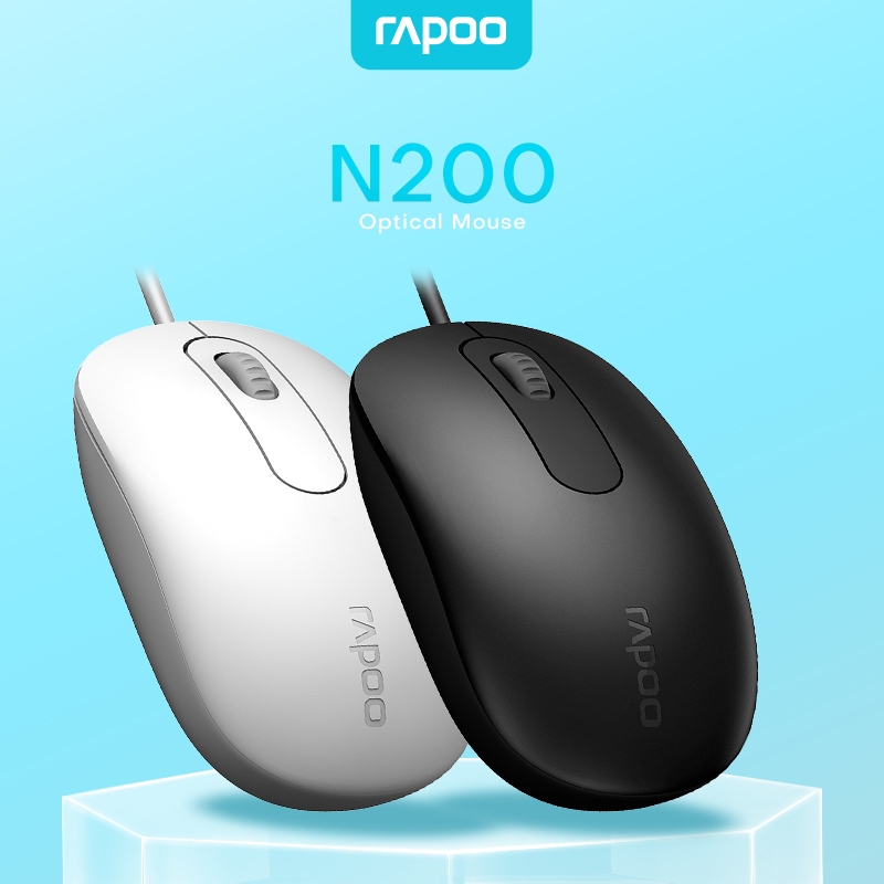 Rapoo N200 USB Optical Wired Mouse 1000DPI Mouse for Laptop Computer ...