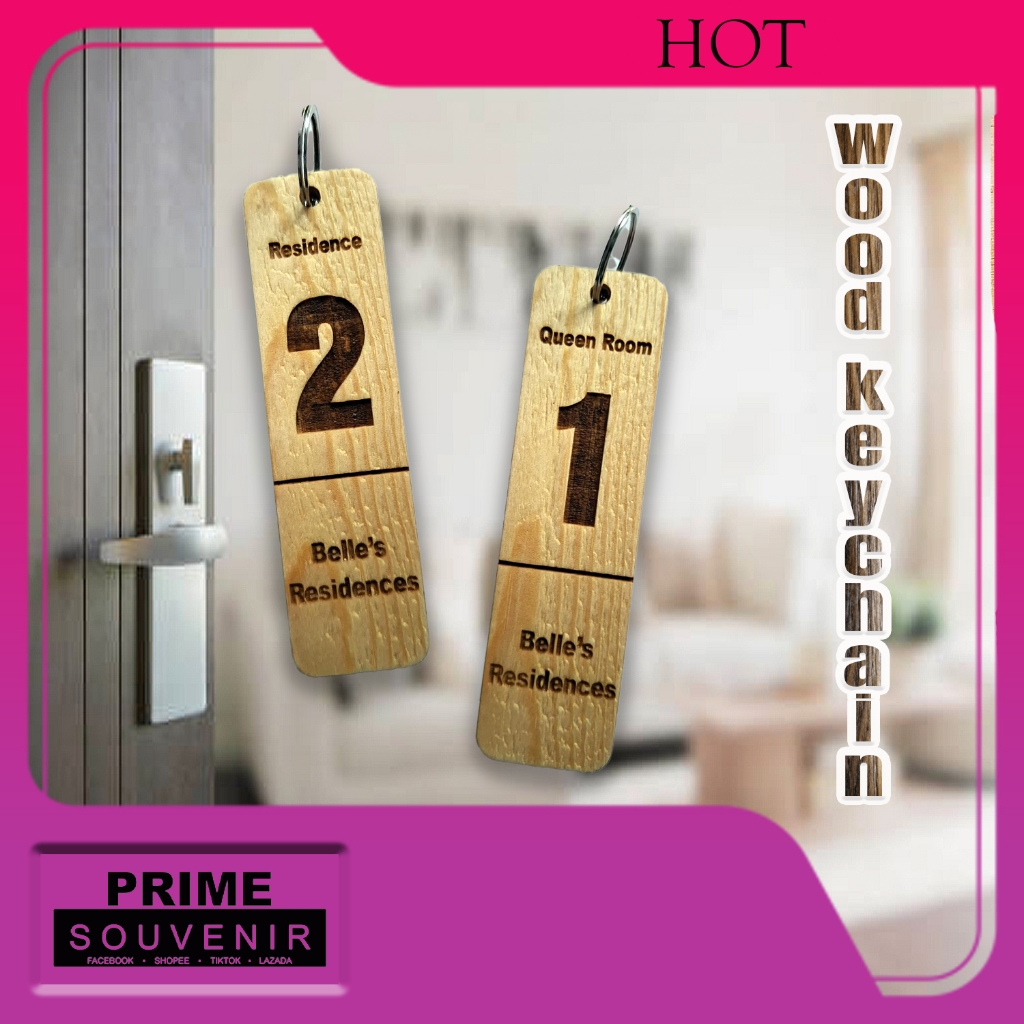 Personalized Wooden Key Tags/ Keychain for Hotels/Resorts with your ...