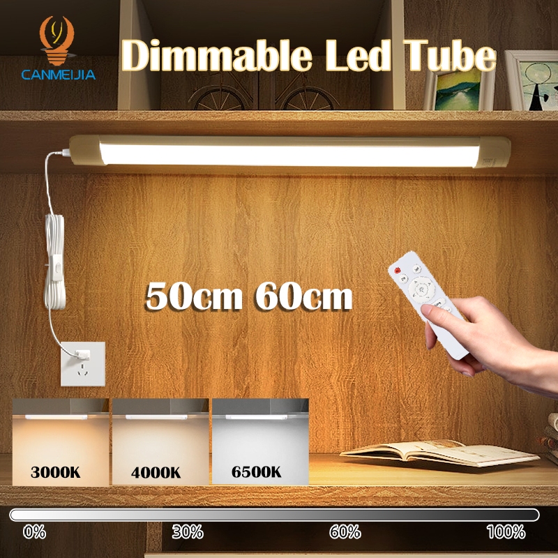 Dimmable Led Tube Light Cabinet Light T5 Bar 2ft Desk Lamp Flourescent ...