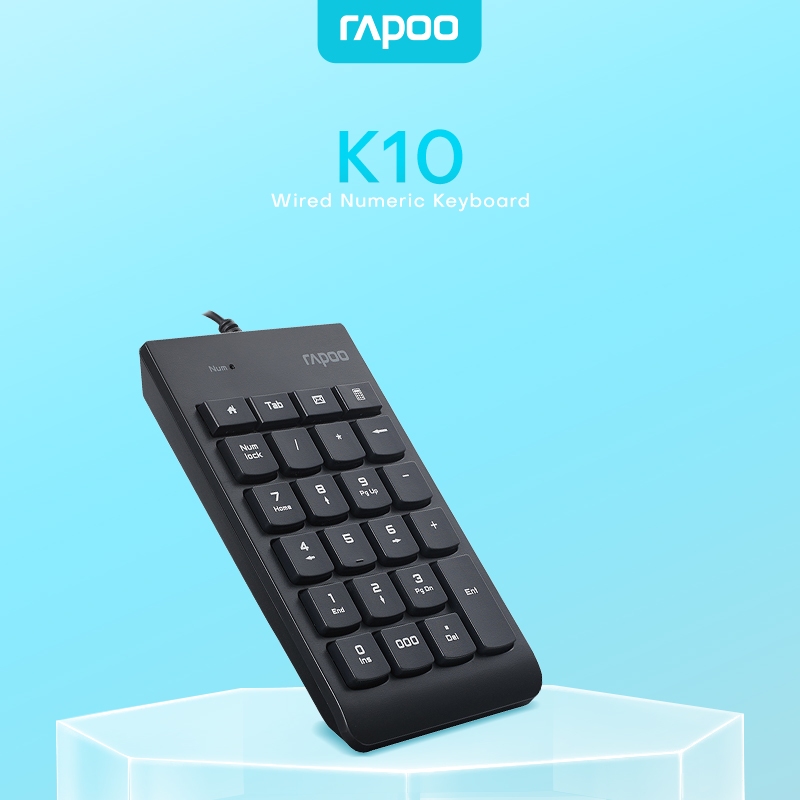 Rapoo K10 Lazer Carved Keycap Wired Numeric Keyboard Spill Resistant ...