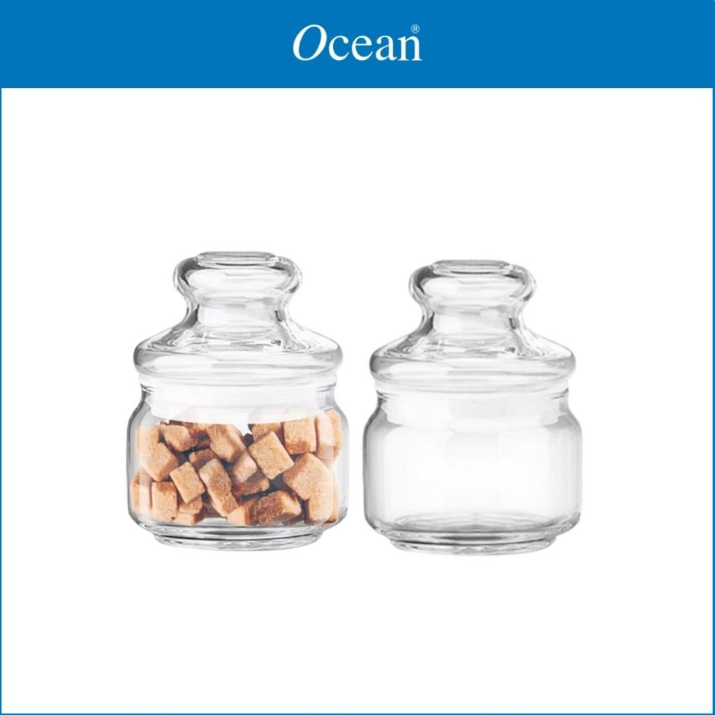 Ocean Glass Pop Jar Glass Cover Food Container Storage 325 mL (SET OF 2 ...