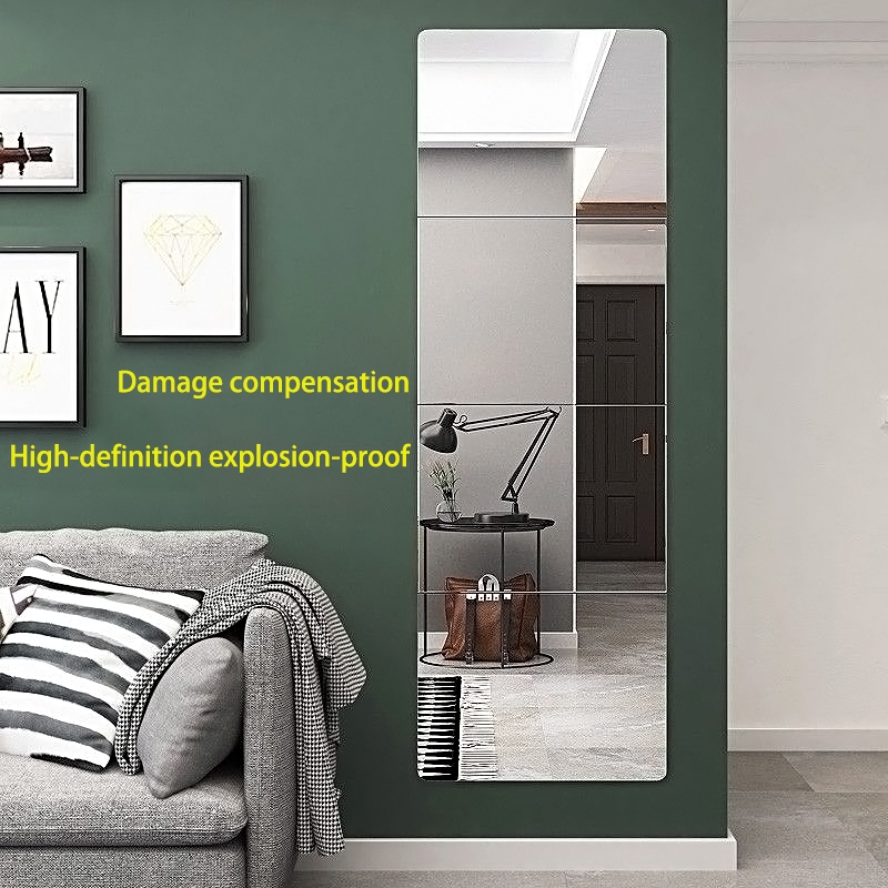 6pcs Self Adhesive Acrylic Flexible Mirror Wall Sticker 3d Square ...