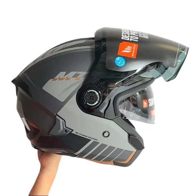 Helmet MT Cosmo Half Face Dual Visor Printed 2020422 | Shopee Philippines