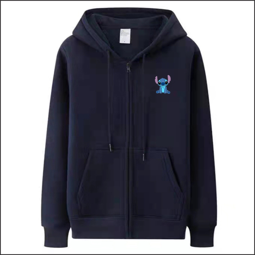 STITCH Cartoon Design Hoodie Jacket With Zipper Long Sleeves Fashion ...