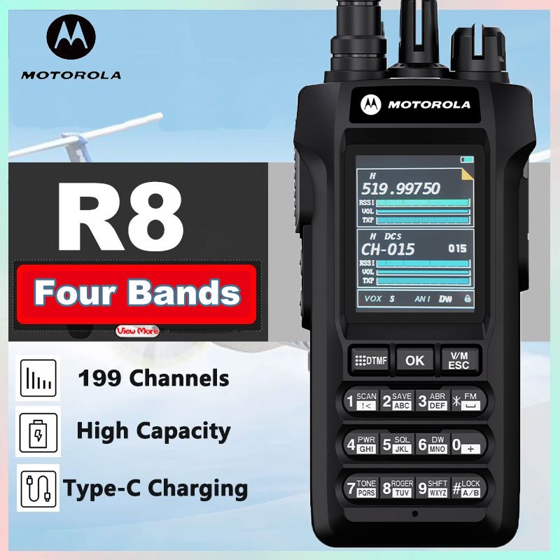 MOTOROLA R8 walkie talkie 20w long range two way radio IP54 water proof ...