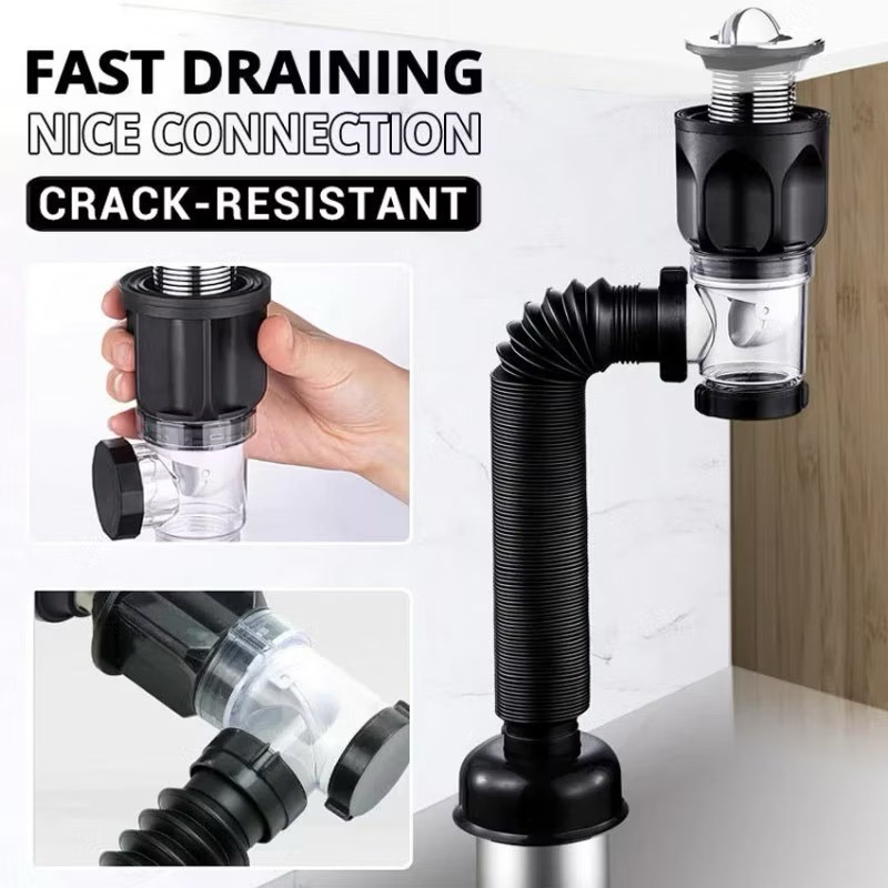 Universal Sink Drain Pipe Retractable Deodorant Sewer Drainage Water ...