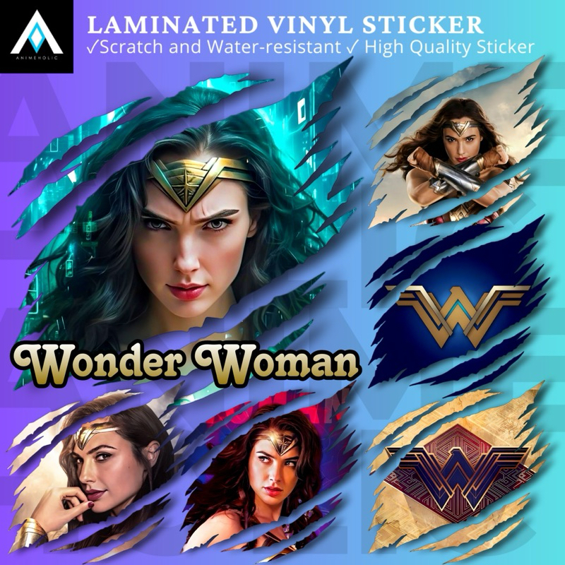 WONDER WOMAN SCRATCH STICKERS ~ LAMINATED VINYL STICKERS ~ ANIMEHOLIC ...