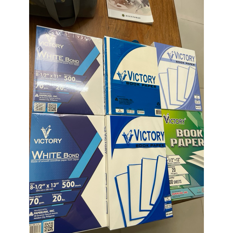 1ream Victory Bond Paper Subs 20 70gsm A4, 8-1/2x11 8-1/2x13 500's Book ...