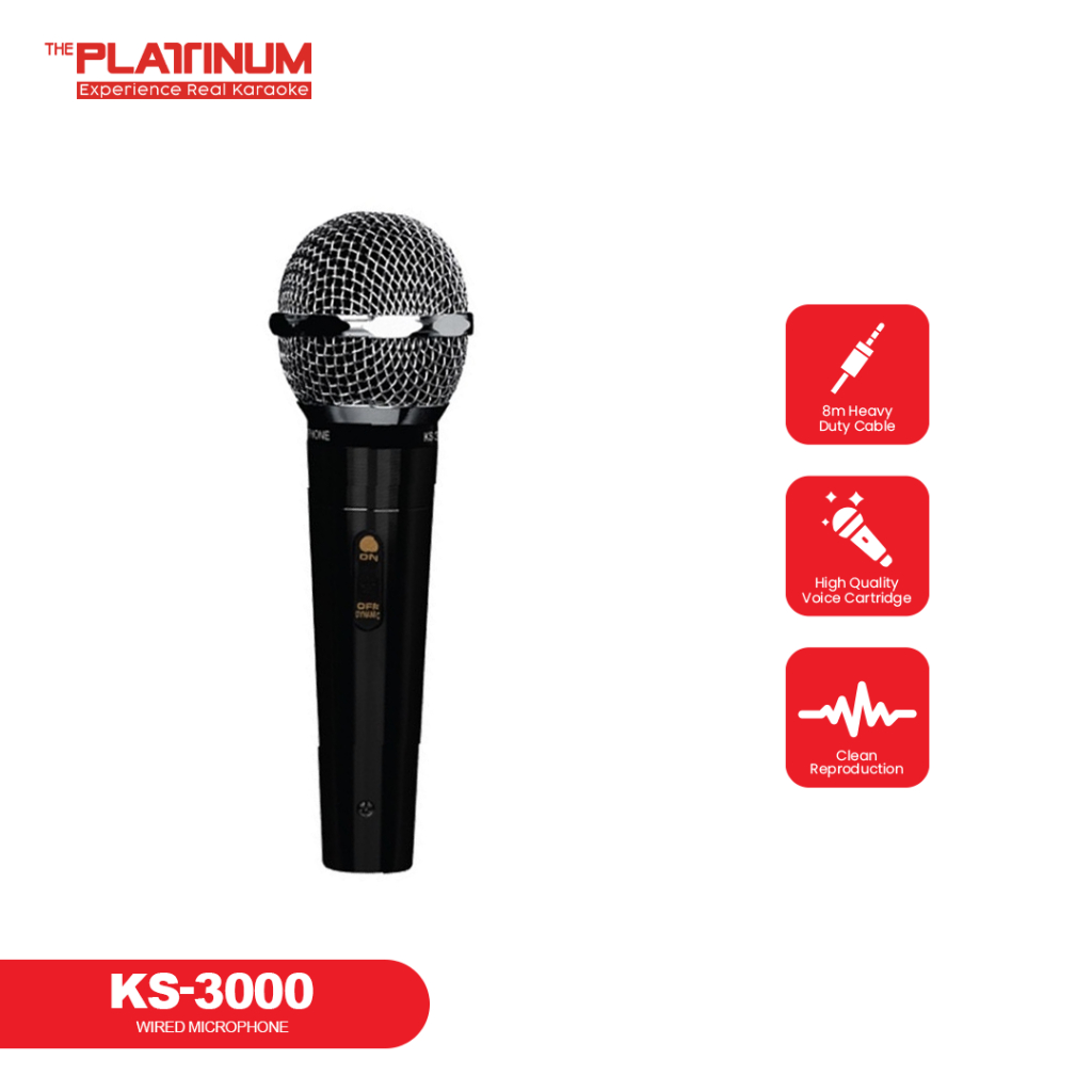 Platinum Karaoke KS-3000 Wired Microphone | Shopee Philippines