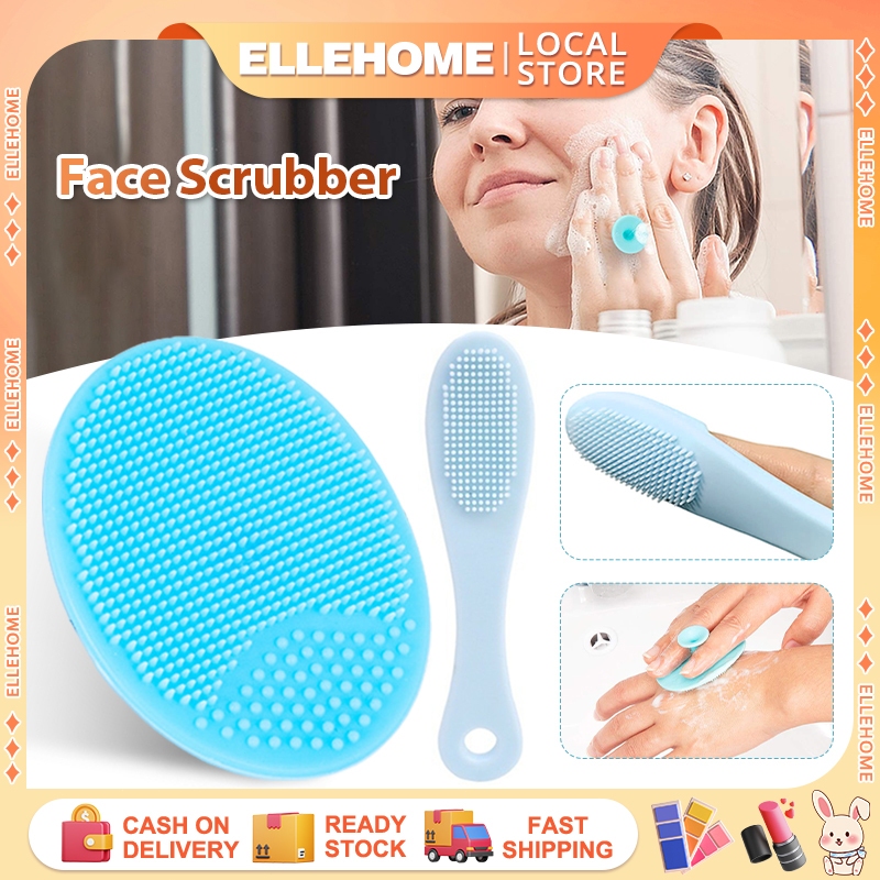 Face Scrubber Cleanser Brush Set Soft Silicone Rubber Scrub Nose Brush ...
