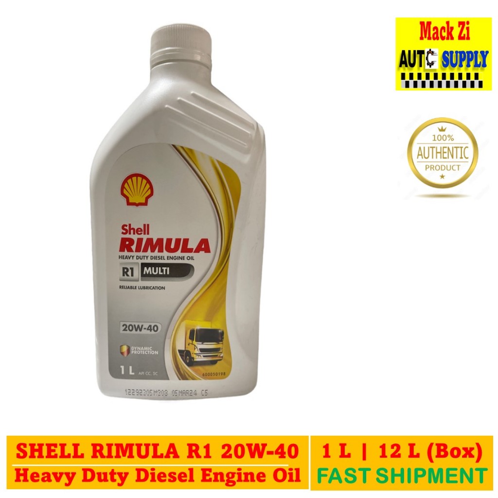 Shell Rimula R1 MULTI Diesel Engine Oil 20W-40 (1 Liter) (4 Liters) and ...