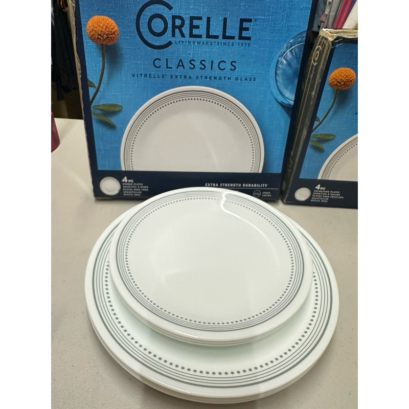 CORELLE “MYSTIC GRAY”Plate Set of 4pcs.in 1 set.8.5 inch./10.5inch ...