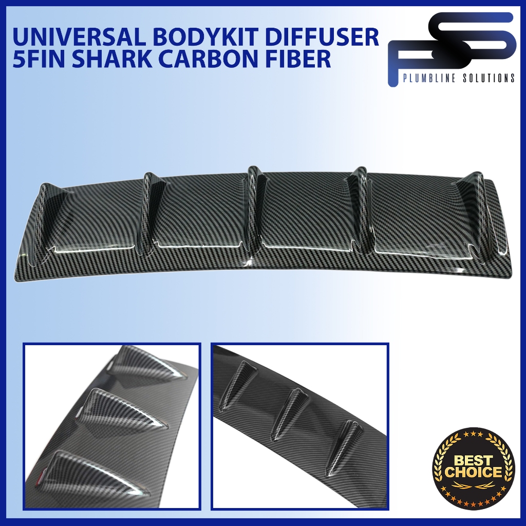 Universal Lower Rear Body Bumper Lip Diffuser Shark Fin 7 and 5 Fin ...