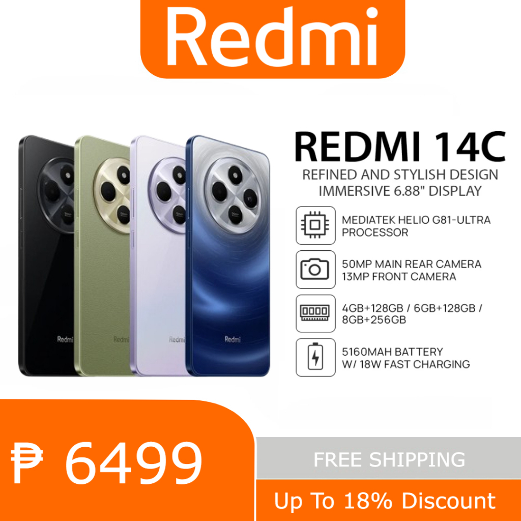 [NEW] Redmi 14C 5G Original Smartphone (8GB RAM+256GB) | Shopee Philippines