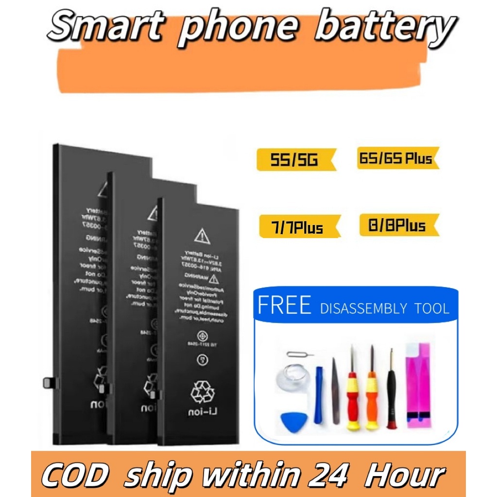 COD Original Phone Battery For iPhone 5s 5g 6s 6p 7 7p 8 8p full range give away installation ...