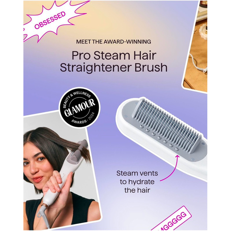 ONHAND:WAVYTALK Pro Steam / STEAM SESH Straightener Brush 110V-240V ...
