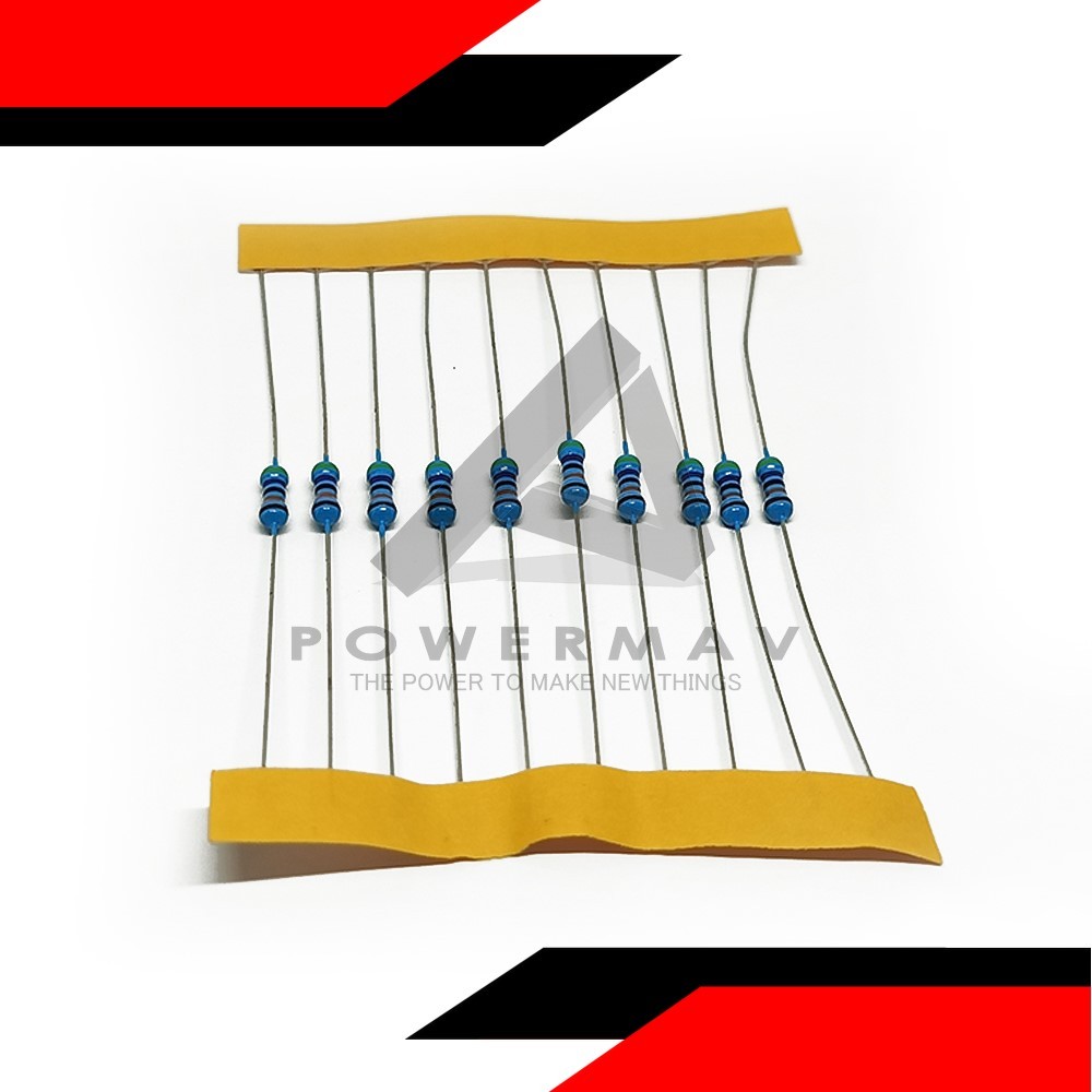 10pcs 570k ohms 5 band resistor 1/4w Metal film resistor 1% ohm for pcb breadboard arduino uno ...