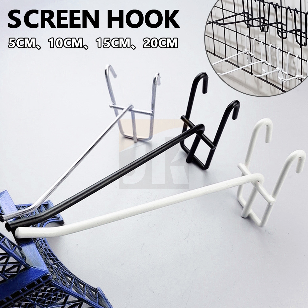 Black / White Plastic Coated Metal Screen wire mesh Hooks 5cm 10cm 15cm ...