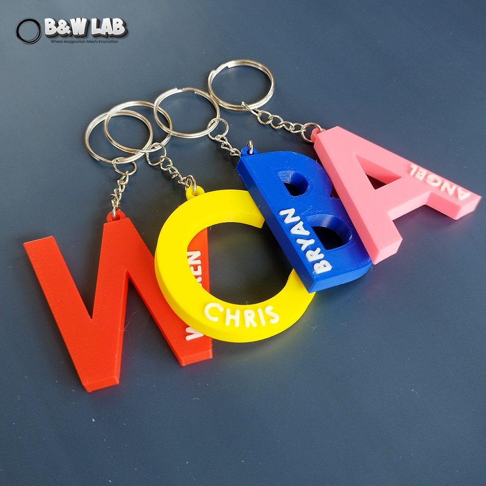 Customized / Personalized 3D Printed Letter with name Keychain | Shopee ...