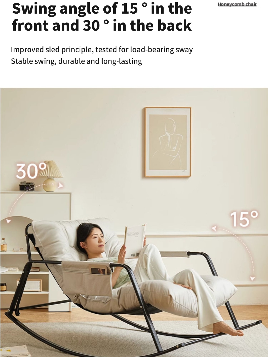 Double Rocking Chair, Adult Home Lazy Chair, Balcony Leisure Rocking ...