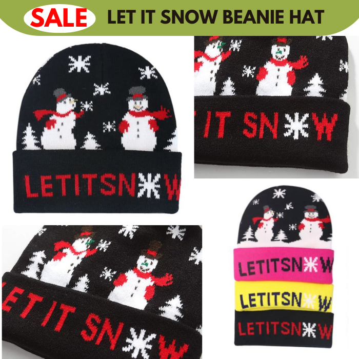 LET IT SNOW CHRISTMAS BEANIE HAT BONET FOR MEN BONET FOR WOMEN ADULT ...