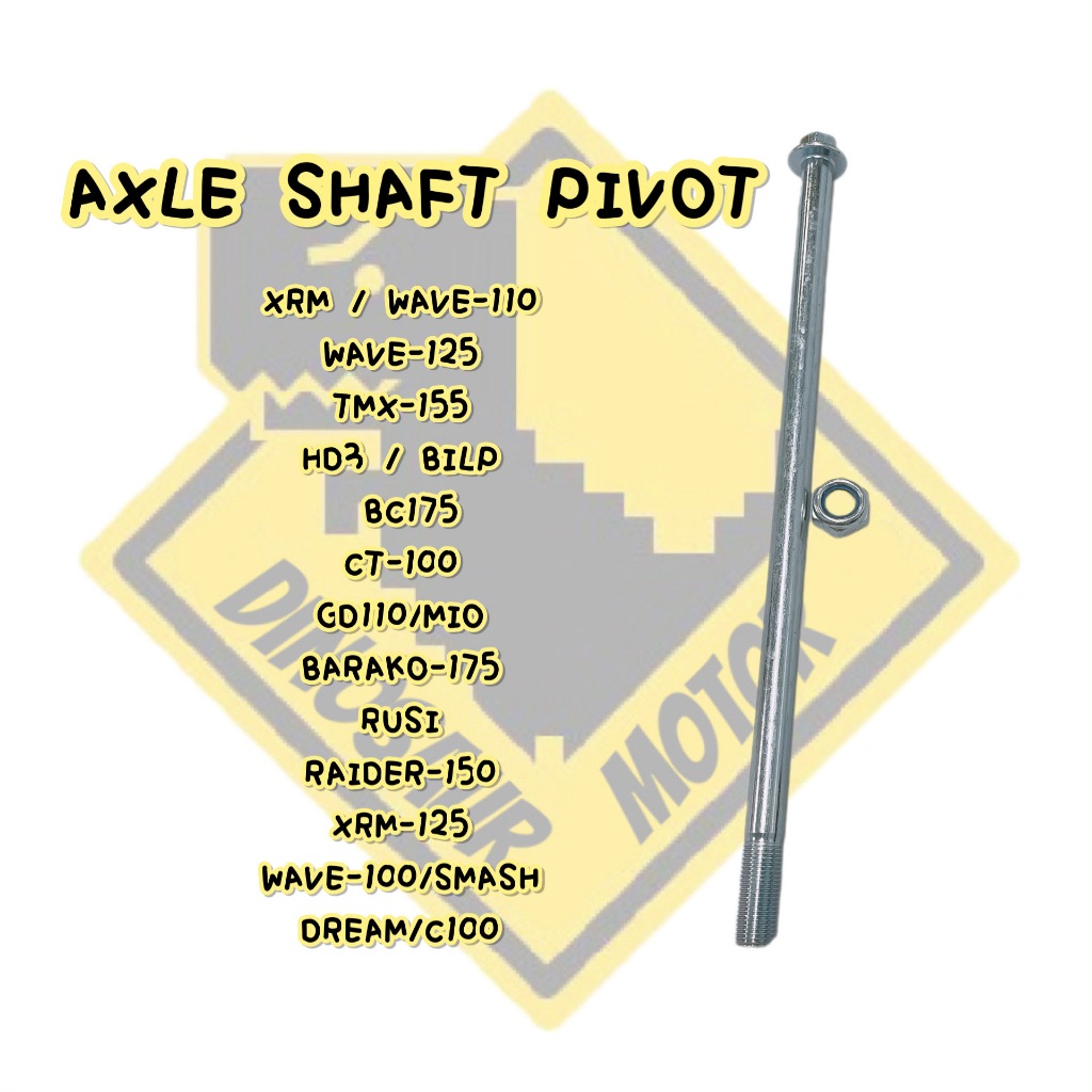 AXLE SHAFT PIVOT MOTORCYCLE XRM/WAVE110/125/TMX/CT100/MIO/BARAKO/RUSI ...