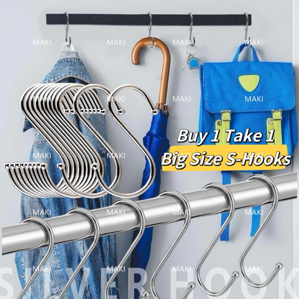 S Hook stainless s shape hook for wall s hanger hook for sari sari ...