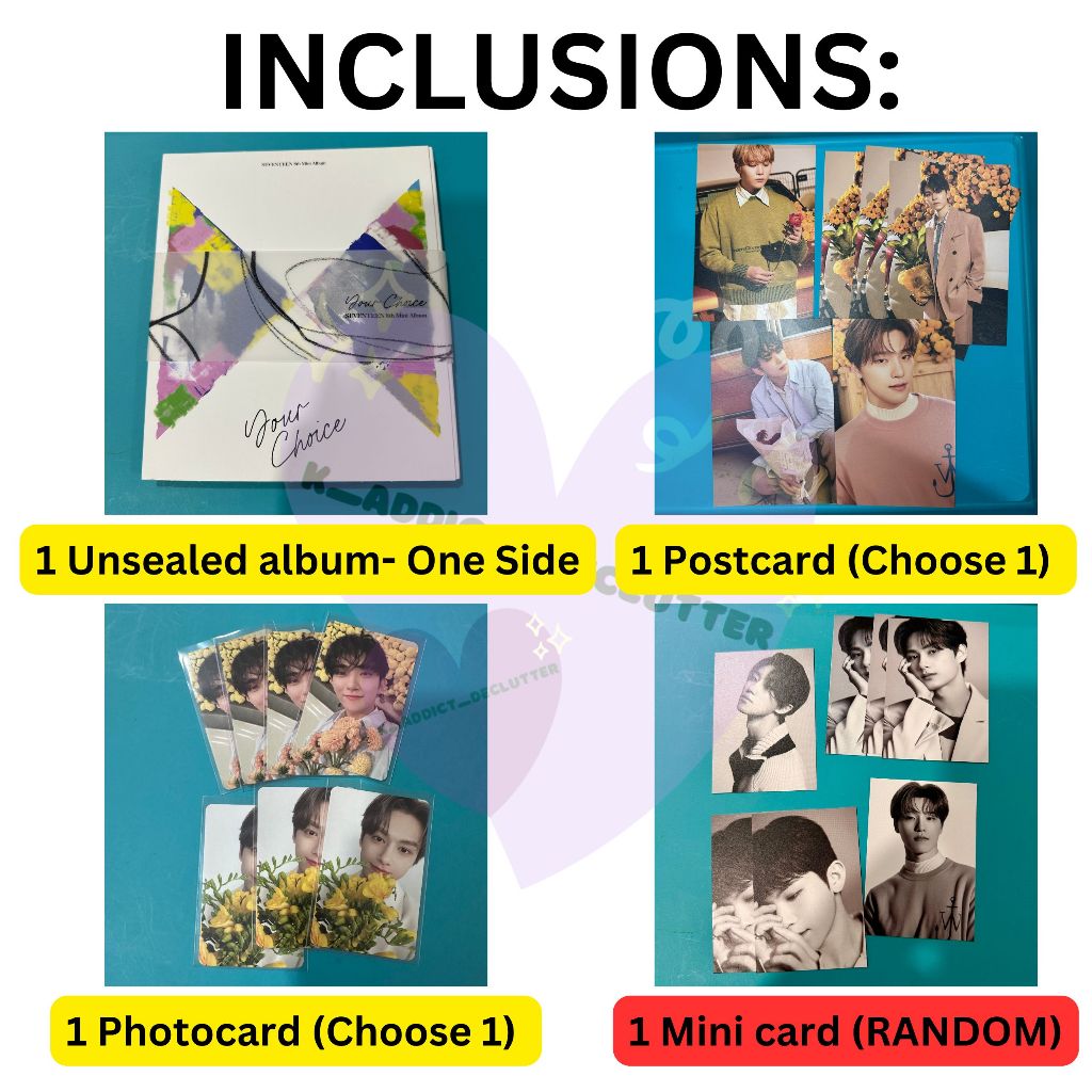 Seventeen Your Choice Album- One Side Ver. [UNBOXED w/ FULL INCLU ...