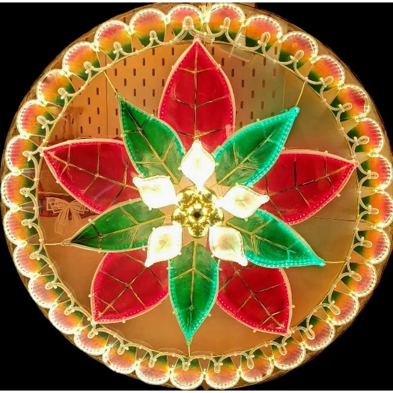 3D Poinsettia Flower Pampanga Capiz Parol Christmas Lantern 220v Export ...