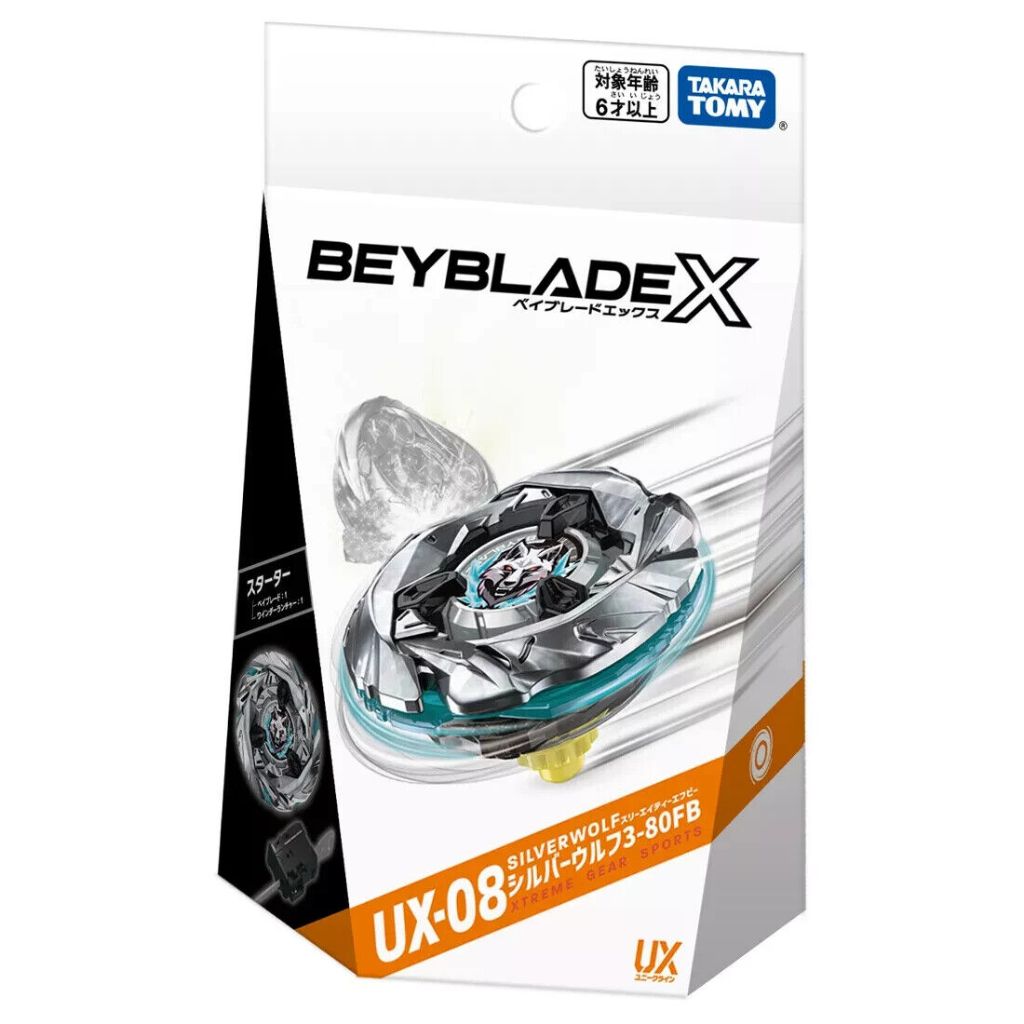 ORIGINAL TAKARA TOMY BEYBLADE X W/ BAN KEE STICKER UX-08 Starter Silver ...