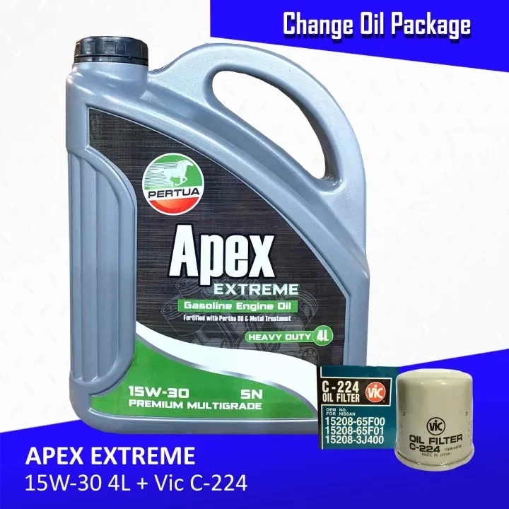 PERTUA Apex Extreme Gasoline Engine Oil 15W-30 Change Oil Bundle for ...