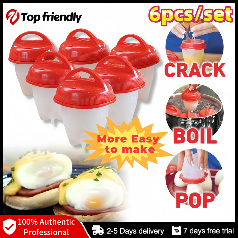 1/6 Pcs Egglettes Egg Cooker Silicone Hard Boiled Eggs Cup Mini Steamed ...