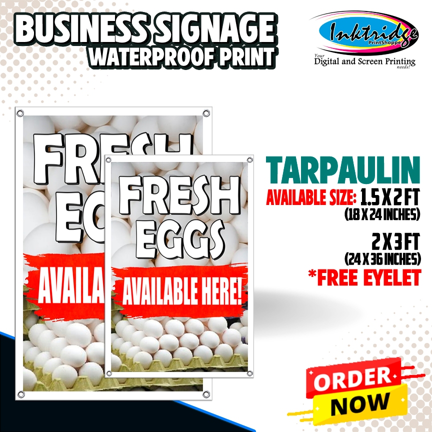 FRESH EGGS Signage | Laminated or Tarpaulin Signage l Waterproof Print ...