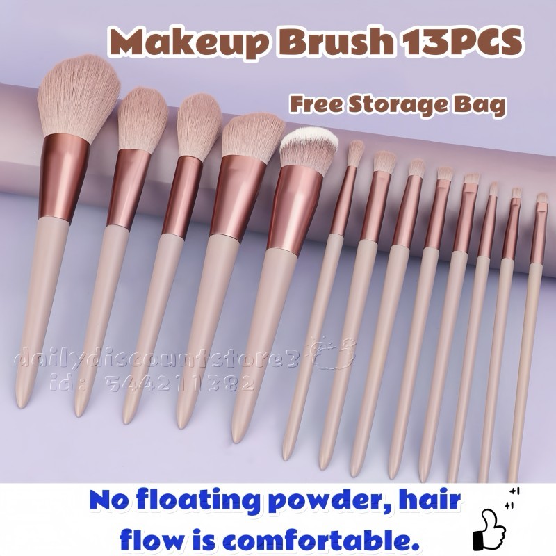 13Pcs/Set Makeup Brushes Full Set Of Brushes Powder Brush Foundation ...