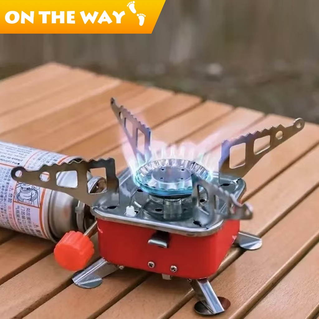 Folding Mini Gas Stove Red Butane Outdoor Picnic Stove Camping Stove ...