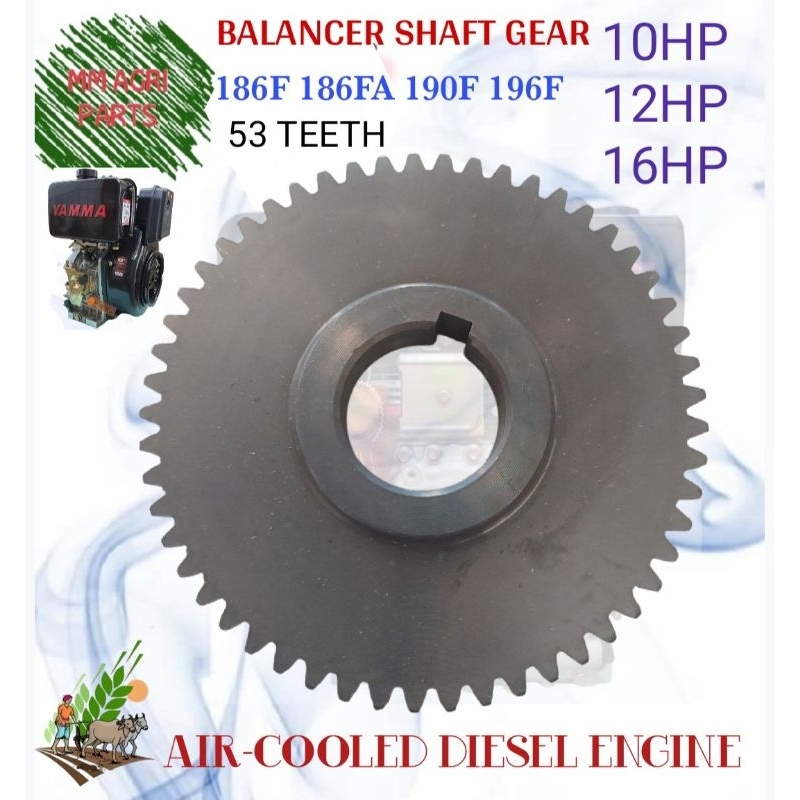 Balancer Shaft Gear 186F / Crankshaft Gear for Crankshaft 186F 53 TEETH ...