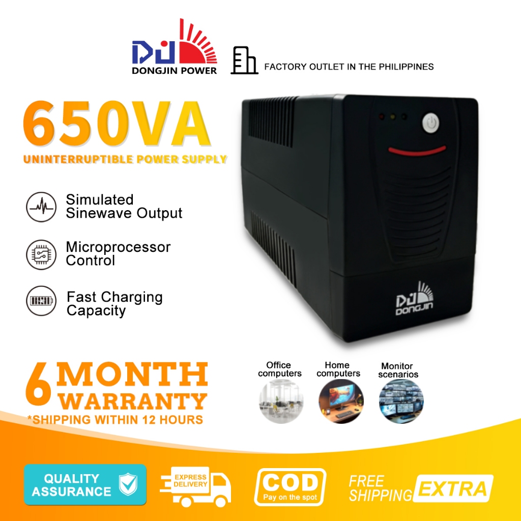 DongJin Power UPS 650VA with AVR Uninterruptible Power Supply for backup time Fast Charging ...