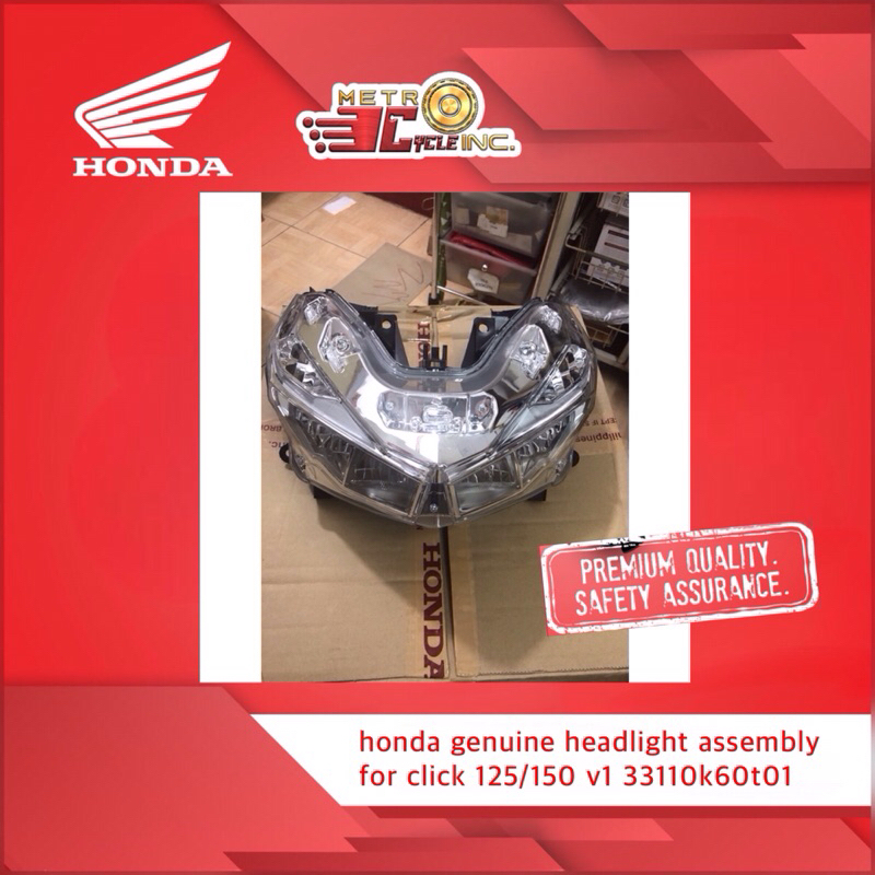 honda genuine headlight assembly for click 125/150 v1 33110k60t01 ...