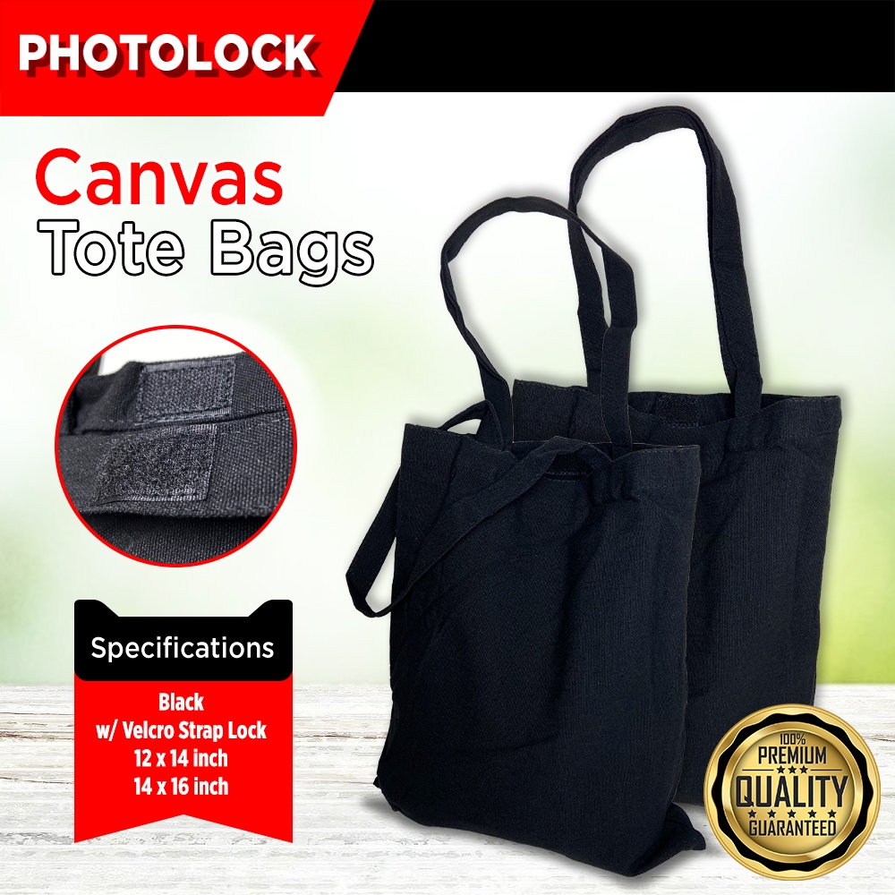 Canvas Tote Bag Plain Black Multi Purpose Katcha Bag | Shopee Philippines