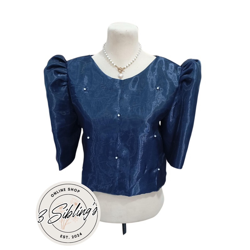 Modern Filipiniana Kimona crop top- Navy blue | Shopee Philippines Modern Filipiniana Kimona crop top- Navy blue | Shopee Philippines