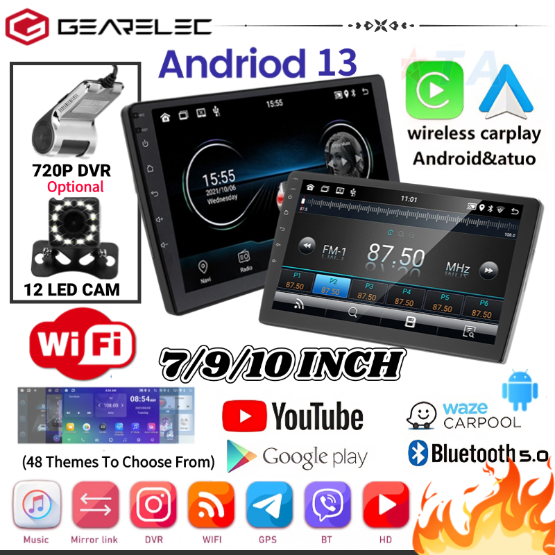 GEARELEC Universal Android Car Radio Bluetooth/GPS/FM Touch Screen Car ...