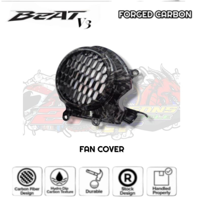 NEW!! Honda beat fi v3 forged hydro dip carbon glossy fan cover ...