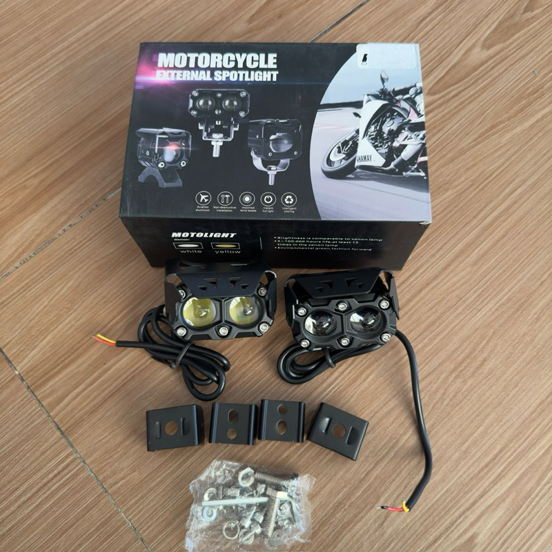 AES Mini Driving Lights V9 White+Yellow Sold as Pair | Shopee Philippines