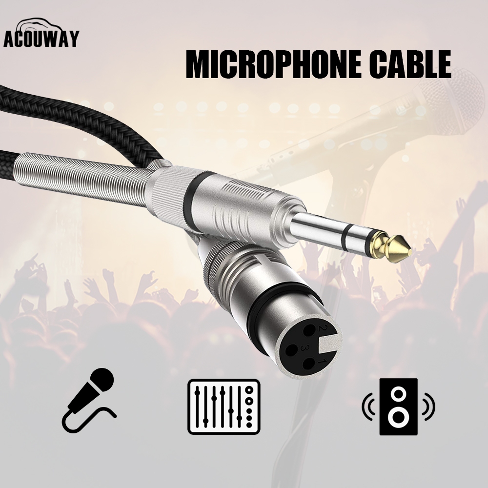 ACOUWAY Microphone Cable Audio Mic Wire XLR Female To 6.35mm Male Plug ...