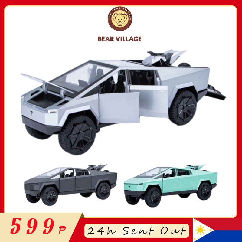 1:24 Tesla Cybertruck Pickup Alloy Car Model Hobbies Collectible Sound ...