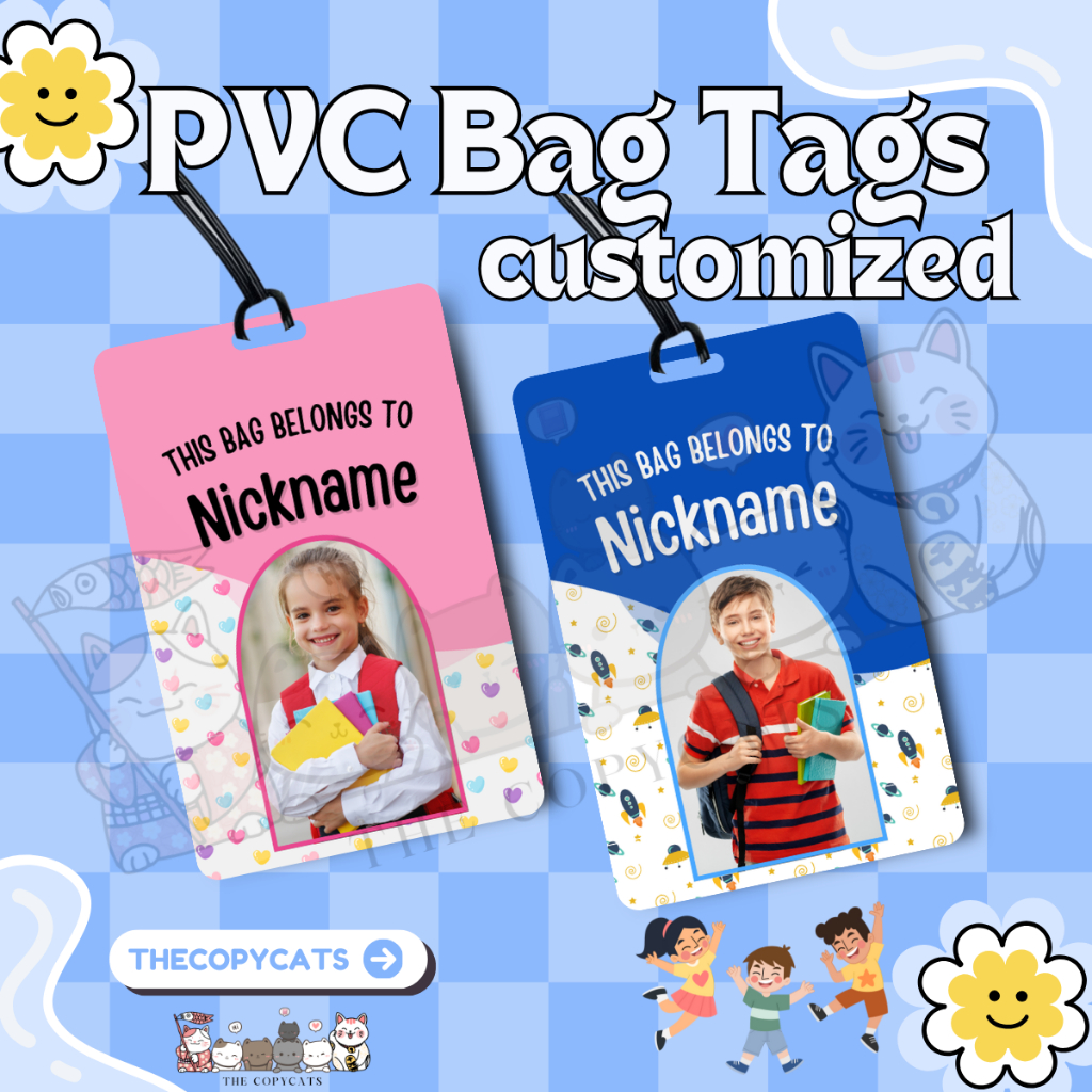 Customized PVC Bag Tag for Boys and Girls ATM size High Gloss Luggage ...