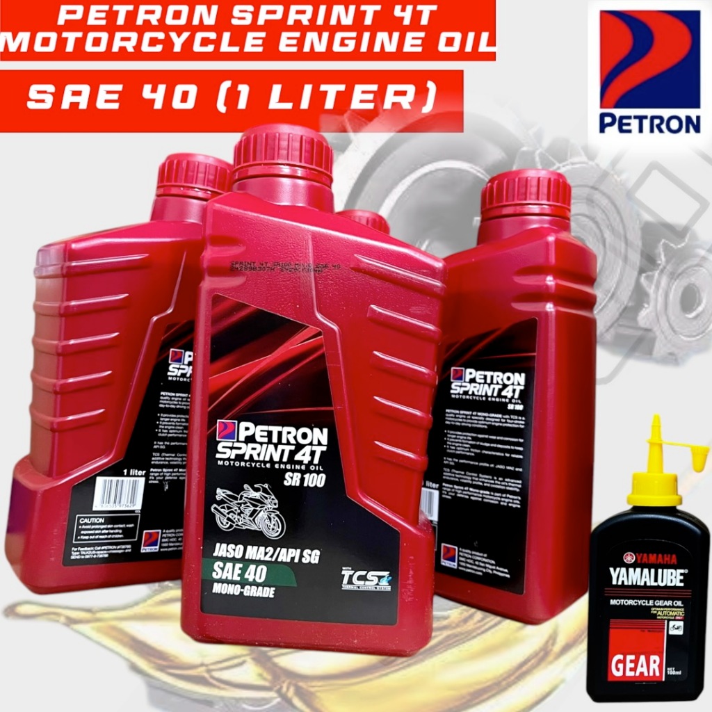 PETRON Sprint 4T Mono-grade Motorcycle Engine Oil SAE 40 (1 Liter) for TRICYCLE/ HONDA TMX/RUSI ...