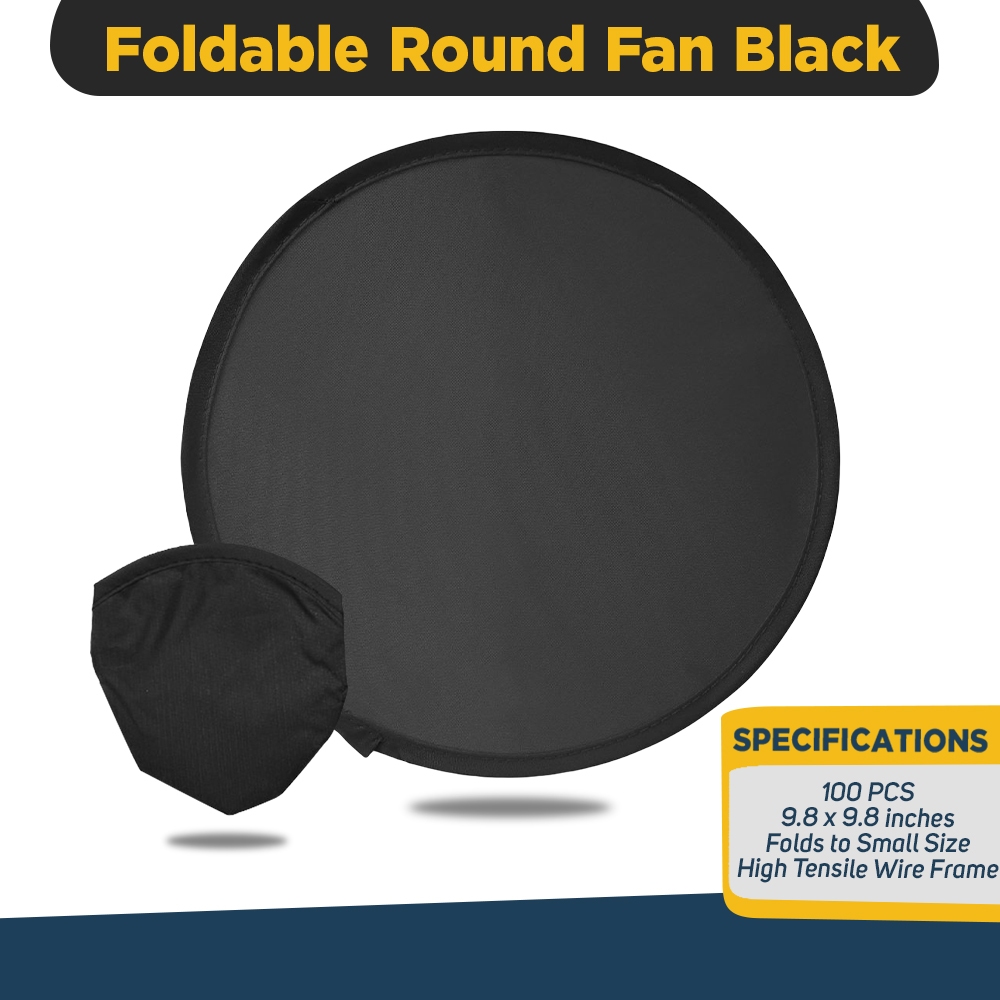 100PCS QUAFF Black Sublimation Round Fan / Foldable Fan / Twisted Fan ...