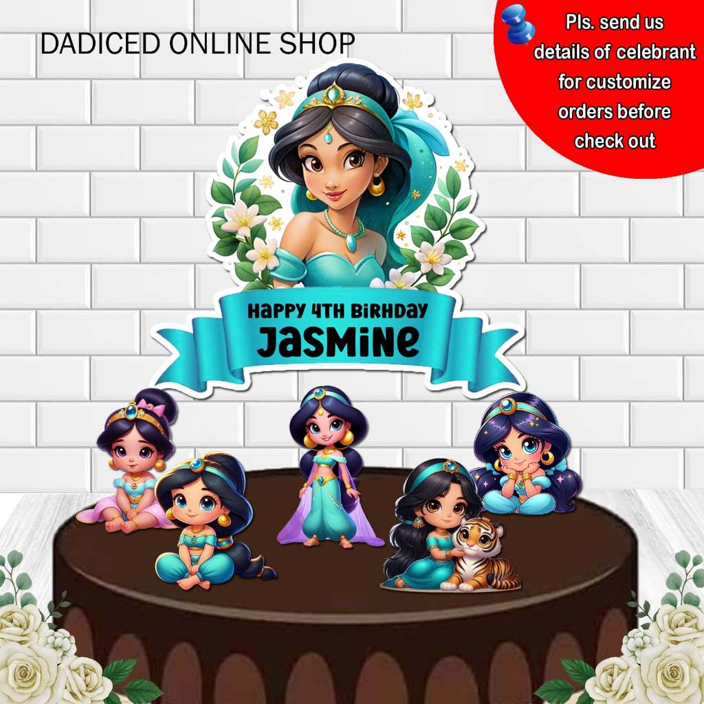 Princess Jasmine d4 theme customized cake topper | Shopee Philippines